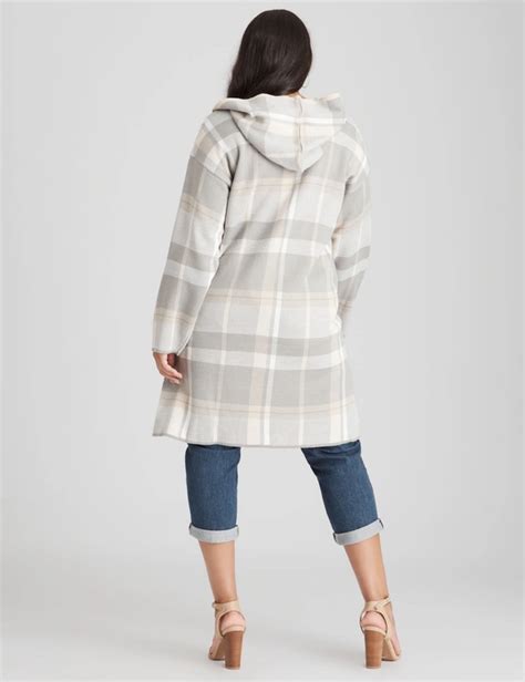 Beme Long Sleeve Check Cardi Crossroads