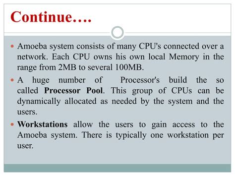 Amoeba Distributed Operating System Ppt
