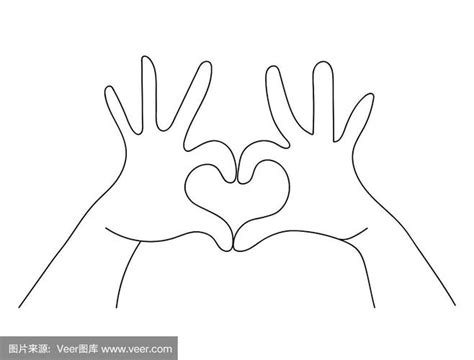 两个手比心手势简笔画怎么画（推荐14张） 简笔画图片大全