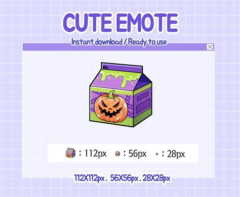 Halloween Emotes Twitch Cute Pumpkin Milk Box Etsy