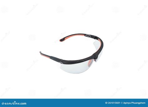 Safety Glasses For Shooting Isolated On White Background Stock
