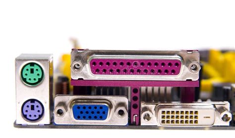 Back Panel Connectors Of The Computer Motherboard Stock Photo Image Of Rear Background 21833390