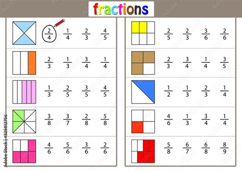 Mathematics And Geometry Simplifying Fractions On White Background Vector Illustration