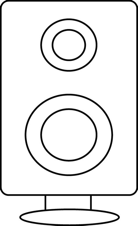 Black Line Art Sound Speaker In Flat Style 24949995 Vector Art At Vecteezy