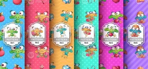 خرید و قیمت دانلود وکتور شخصیت کارتونی قورباغه دیوانه و پترن بدون درز ترب