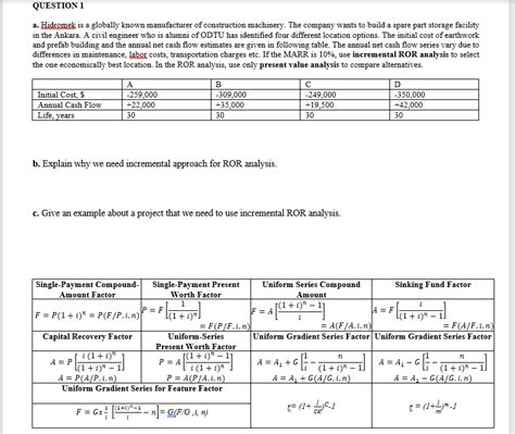 Solved Please Use Rate Of Return Ror Method And Formulas
