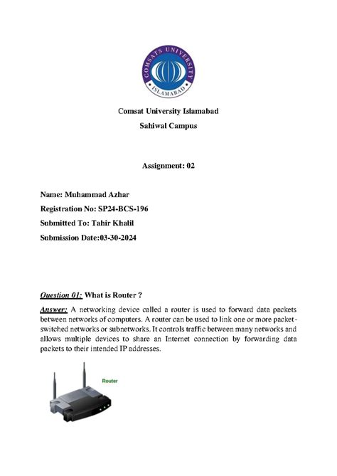 Ict Assign Sp Bcs C Comsat University Islamabad Sahiwal