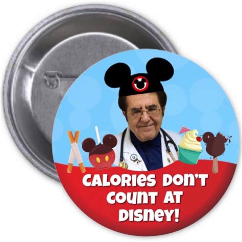 Dr Now Calories Dont Count At Disney Button Etsy