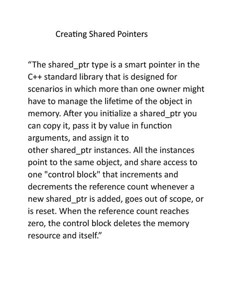 Ds1 Data Structures Notes Creating Shared Pointers “the Sharedptr
