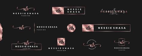 Letra inicial de luxo NS N logotipo do monograma para coleção de modelos de design de boutique