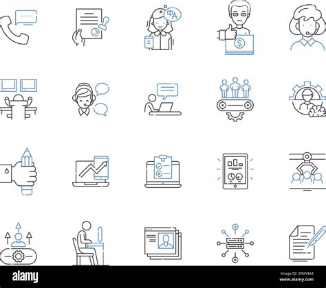 Working Management Outline Icons Collection Workforce Management