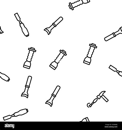 Chisel Carpentry Tool Vector Seamless Pattern Stock Vector Image And Art