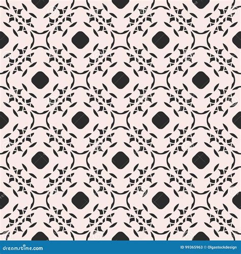 Vector Monochrome Ornament Texture Seamless Floral Geometric Pattern Stock Vector