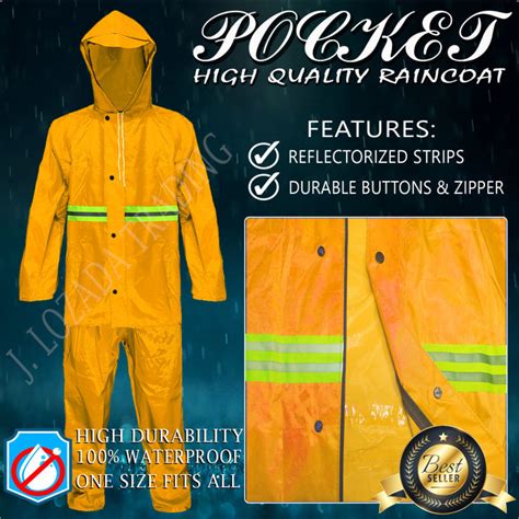 High Quality Raincoat Kapote Vulcanized Stitch With Bag Makapal Pvc