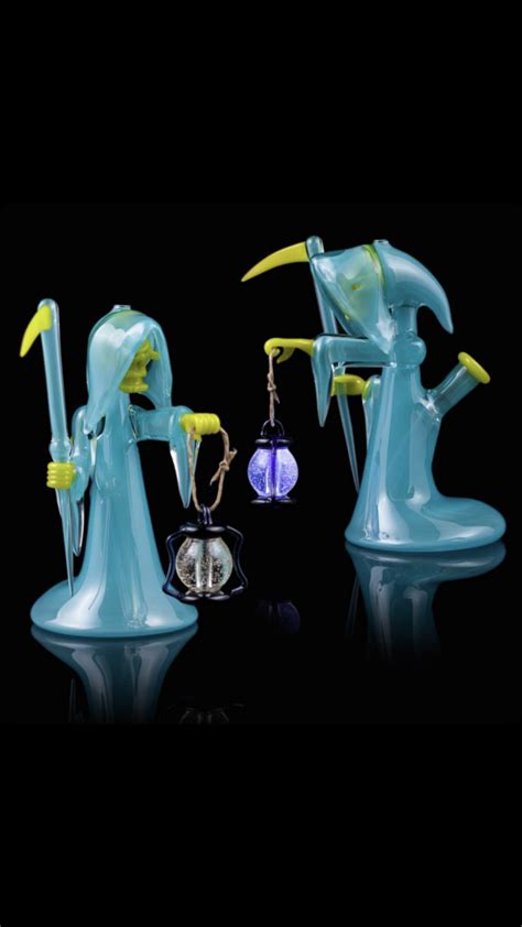 Joachim Glass Ghost Aqua Reaper Rig With Removable Scythe Dabber And