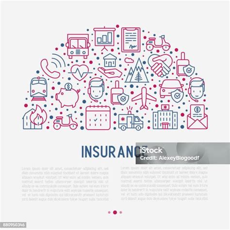 얇은 선 아이콘으로 30 원에 보험 개념 건강 생활 자동차 집 저축 현대 벡터 일러스트 레이 션 배너 웹 페이지 서식 파일에 대 한 인쇄 미디어 0명에 대한 스톡 벡터 아트