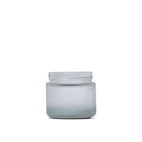 2 Oz Clear Frosted Glass Straight Sided Round Jar 53 400 Neck Finish