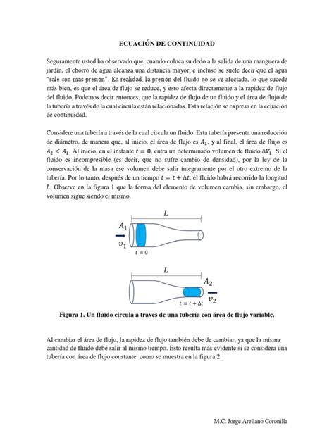 Ecuación De Continuidad Pdf Ingeniería Química Mecánica De Fluidos