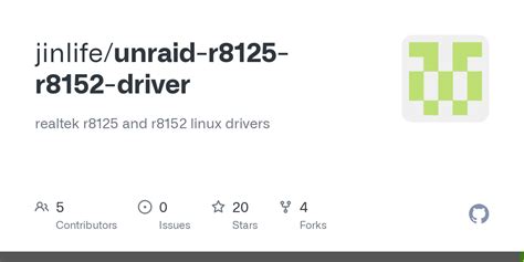 Github Jinlife Unraid R8125 R8152 Driver Realtek R8125 And R8152