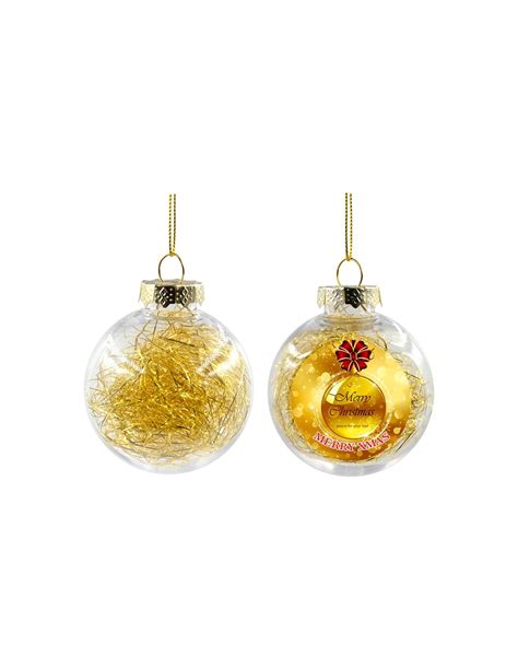 Bola De Navidad Dorada Para Sublimar D 8cm