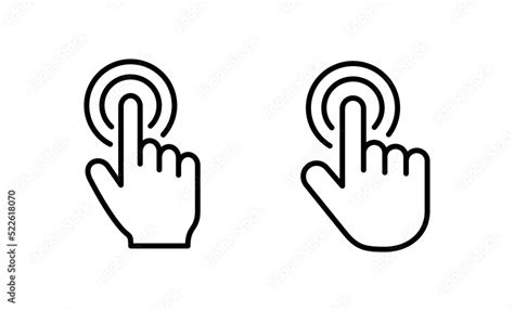 Hand Cursor Icon Vector Cursor Sign And Symbol Hand Cursor Icon Clik Stock Vector Adobe Stock