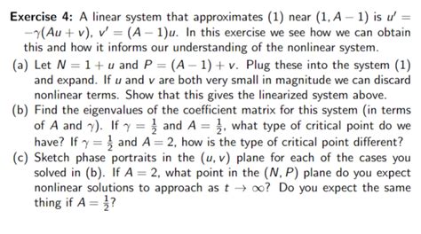Solved Exercise 4 A Linear System That Approximates 1
