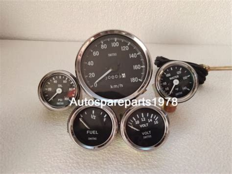 Smiths 52mm Kit Temp Oil Fuel Volt Gauge 0 180KMH Speedometer 100mm