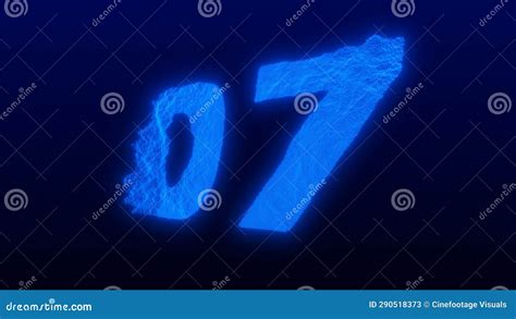 Number Seven Made Of Abstract Glowing Particles Stock Illustration