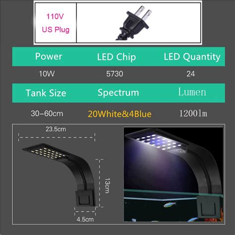 10w Aquarium Led Grow Light Blue And White Nano Vicedeal