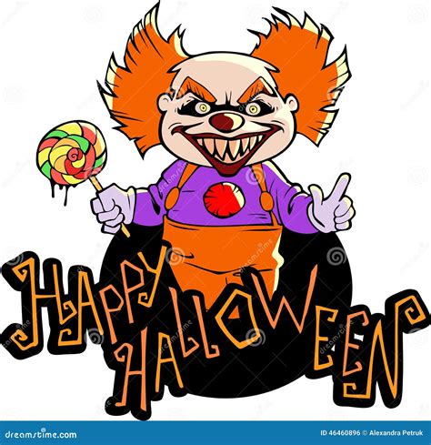 Cartoon Scary Evil Clown Stock Vector Image Of Goth 46460896