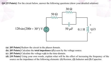 solved q1 [30 points] consider the circuit below and answer