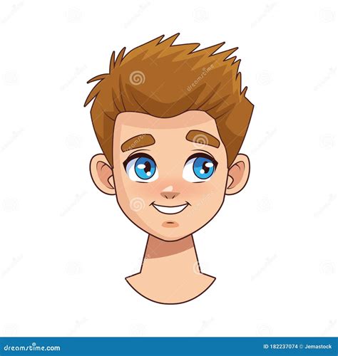 Jovencito Feliz Personaje Principal Ilustración Del Vector