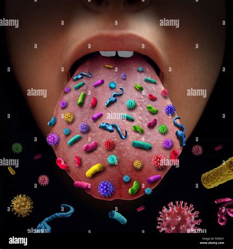 Mund Keime Und Ansteckende Krankheit Die Übermittlung Einer Virus