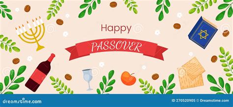 Vector Passover Greeting Card Template Banner Pesach Poster With Matzo