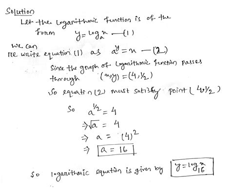 Solved Find The Logarithmic Function Of The Form Ylogax Whose