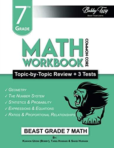 7th Grade Math Workbook Topic By Topic Review Common Core Bobby Tariq Tariq Bobby