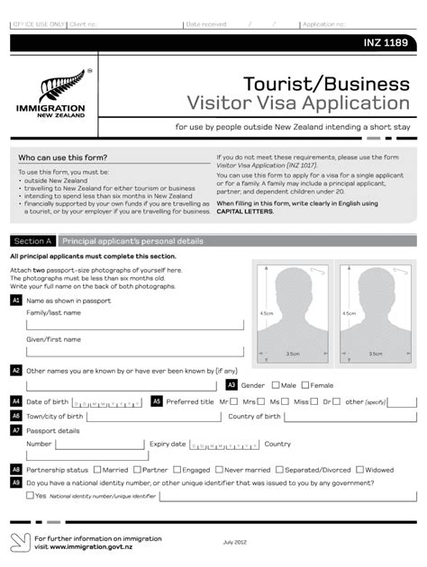 2012 Form Nz Inz 1189 Fill Online Printable Fillable Blank Pdffiller