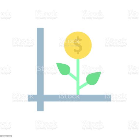 성장 차트 아이콘 Ui 및 Ux 웹 사이트 또는 모바일 응용 프로그램에 대한 경제 아이콘의 간단한 색상 벡터 요소 0명에 대한