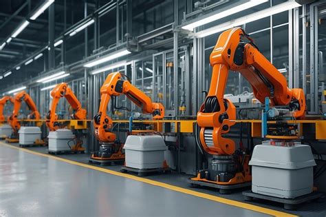 Premium Photo Automating Electric Truck Production 3D Rendering Robot