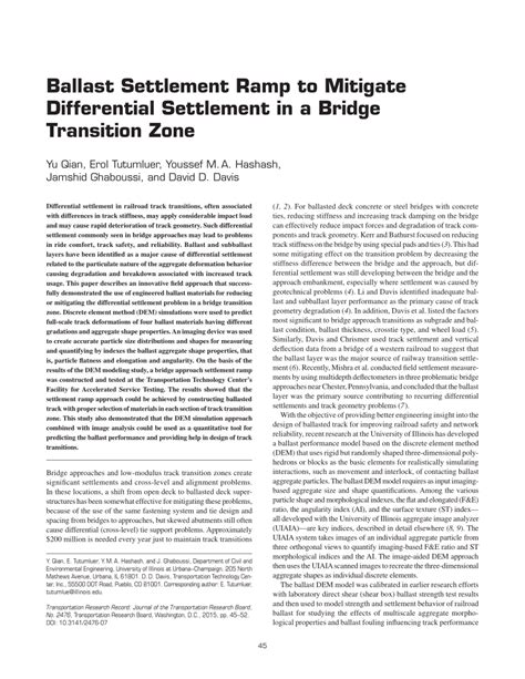 pdf discrete element modeling of ballasted track deformation behavior