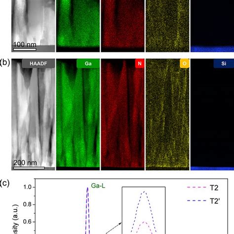 Stem Haadf And Edx Elemental Maps Of A T2 And B T2′ Samples