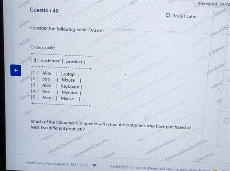 Question 40 Attempted 39 50 Consider The StudyX