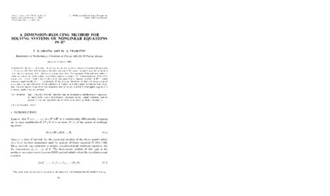 pdf a dimension reducing method for solving systems of nonlinear