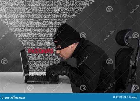 Hacker Stealing Data Stock Photo Image Of Looking Login 55115672