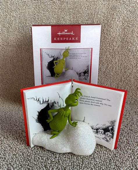 2022 Hallmark Sour Grinchy Frown Dr Seuss Book Grinch Stole Christmas