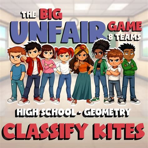 Classify Kites Big Unfair Game No Prep Geometry Math Review Activity