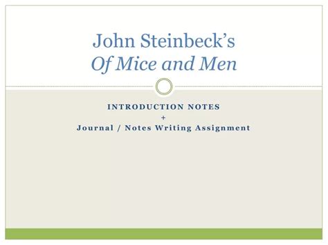 Ppt John Steinbecks Of Mice And Men Powerpoint Presentation Free