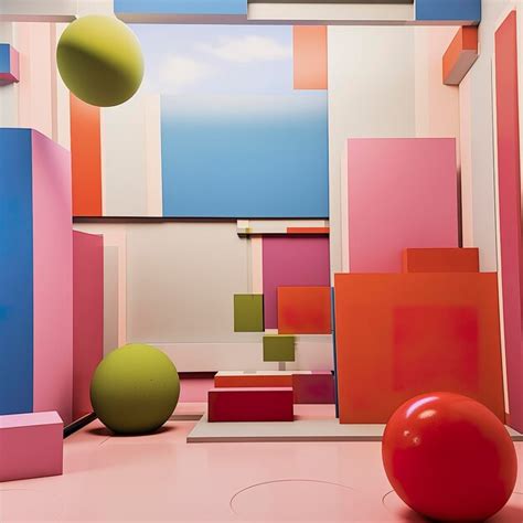 Premium Photo Image Of Room With Colorful And Geometric Objects