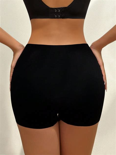 Womens Ice Silk Safety Pants Mid Waist Seamless Elastic Shorts Anti