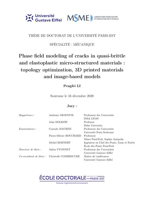 Pdf Phase Field Modeling Of Cracks In Quasi Brittle And Elastoplastic Micro Structured